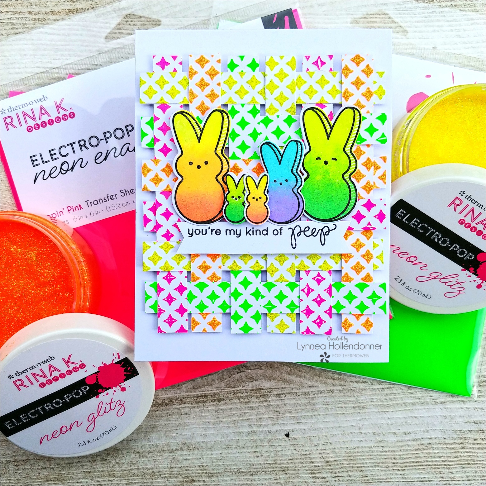 Easter Cards with Neon Glitz Glitter Gel and Blanco - Therm O Web